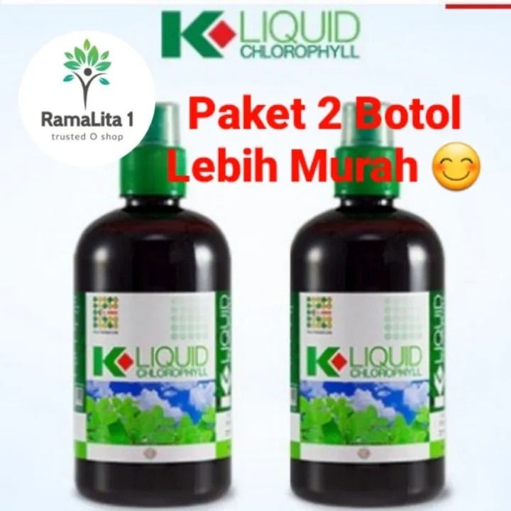 2 Botol klorofil kloropil K link liquid chlorophyll Paket 2x 500ml ...