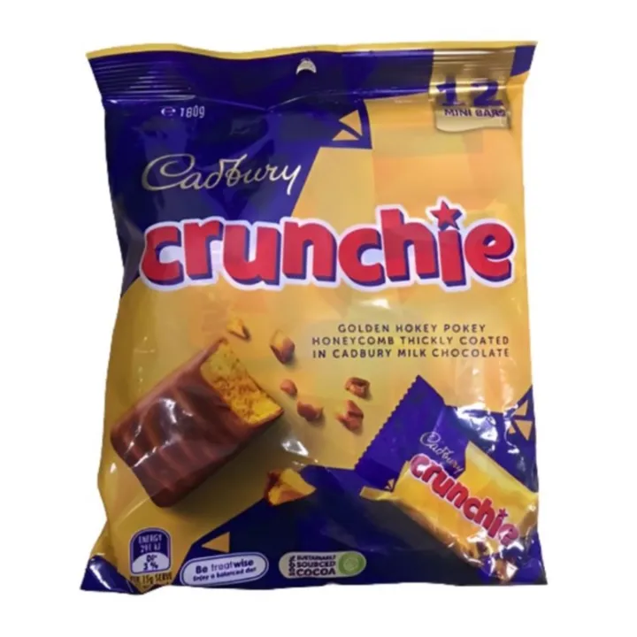 Cadbury Crunchie 12 Mini Bars 180gCadbury Crunchie 12 Mini Bars 180g ...