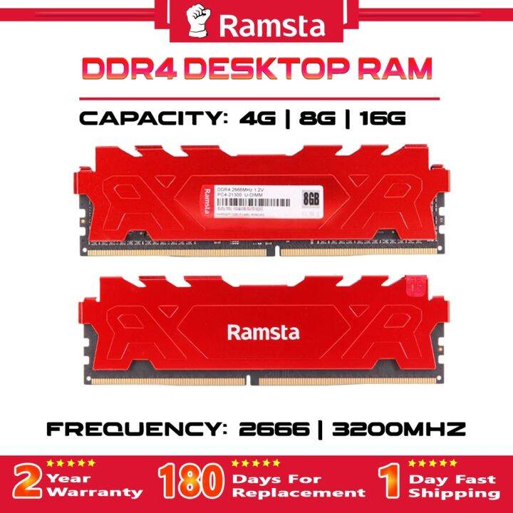 Ramsta Desktop Memory DDR4 4G 8G RAM 2666MHz 2400Mz 2133MHz Auto ...