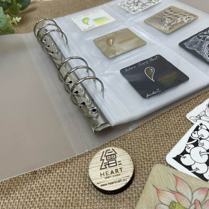 ZENTANGLE ART BIJOU 5CM PAPER TILE STORAGE FOLDER 15*15cm WITH 40 LOOSE ...