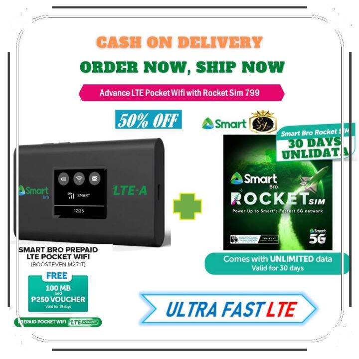 Smart Bro Pocket Wifi Rocket with Rocket Sim with UNLI Data 30 Days | Lazada PH