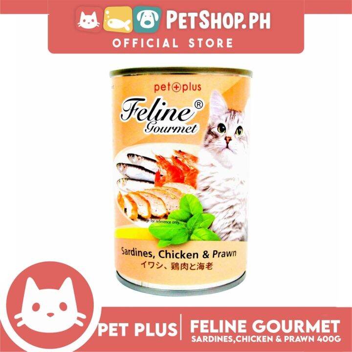 【COD】 Pet Plus Feline Gourmet 400g (Sardines Chicken And Prawn Flavor ...