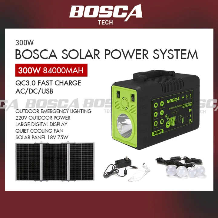 BOSCA 300W Solar Power System AC220V Complete SET Multifunctional ...