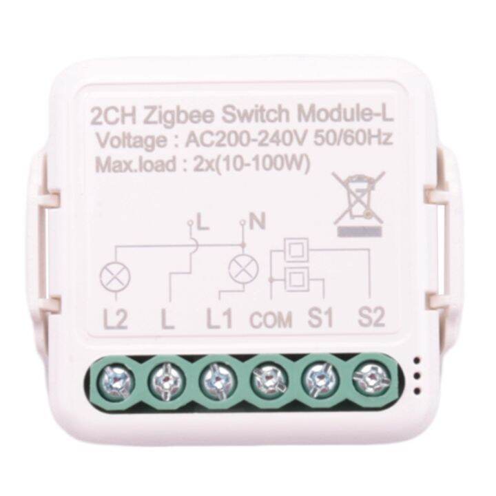Tuya Zigbee Light Switch Module No Neutral Wire 2 Way Control Diy Smart Breaker Works With