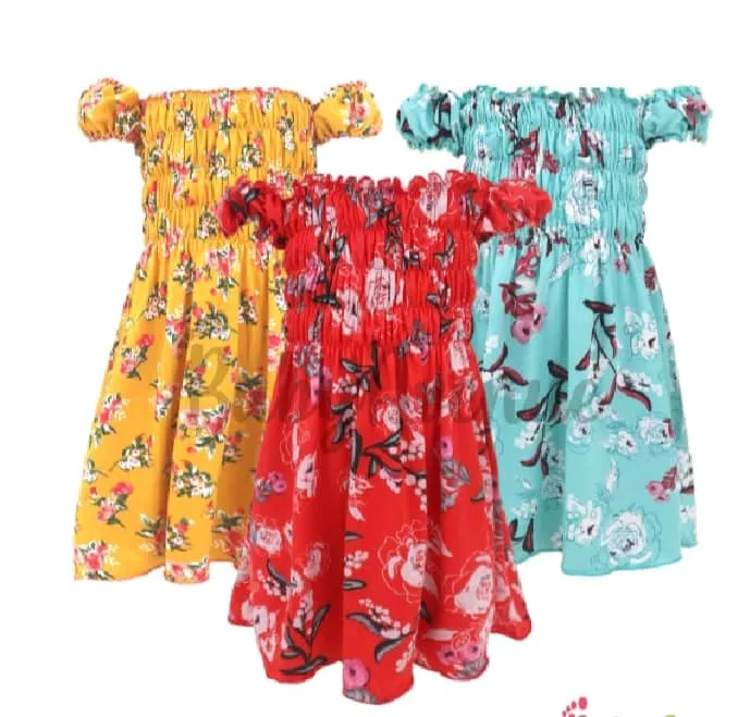 Off shoulder kids dress 2to5 yrs old | Lazada PH