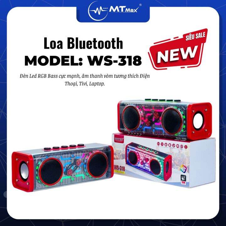 [ Loa Độc Lạ Bình Dương ] Loa Bluetooth WS318 Thiết Kế Độc Lạ Kèm Đèn ...