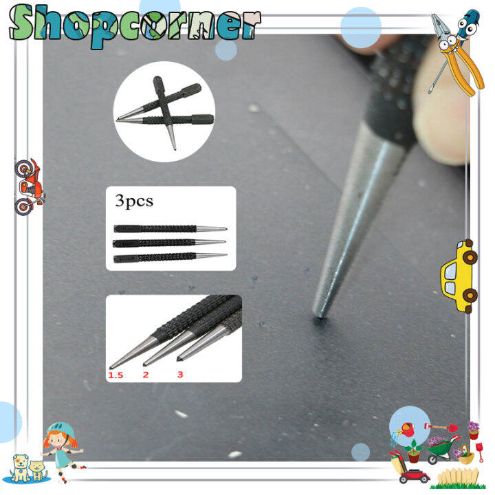 Drip Center Punch Set 3pcs Penitik Mata Bor Anti Slip Hd Penanda Titik ...