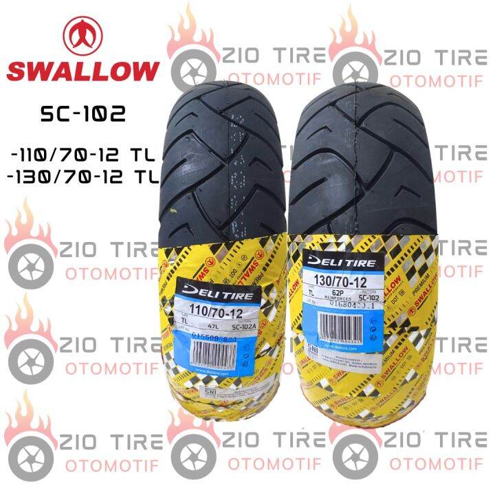 BAN LUAR RING 12 SWALLOW 110/70-12 / 130/70-12 TUBELESS HARGA SATUAN SC-102 | Lazada Indonesia