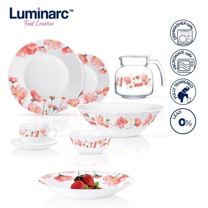 Luminarc Essence Dalary Arcopal Dinner Set 28 Pieces + 2 | Lazada