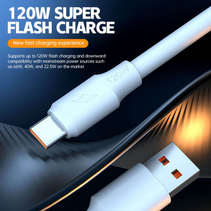 RLG Kabel Pengisian Cepat Arus Tinggi 120W Kabel Data Ponsel Cocok ...