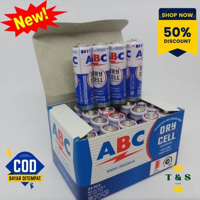 1 Box Batu ABC Biru AA Isi 24 Pcs | Lazada Indonesia