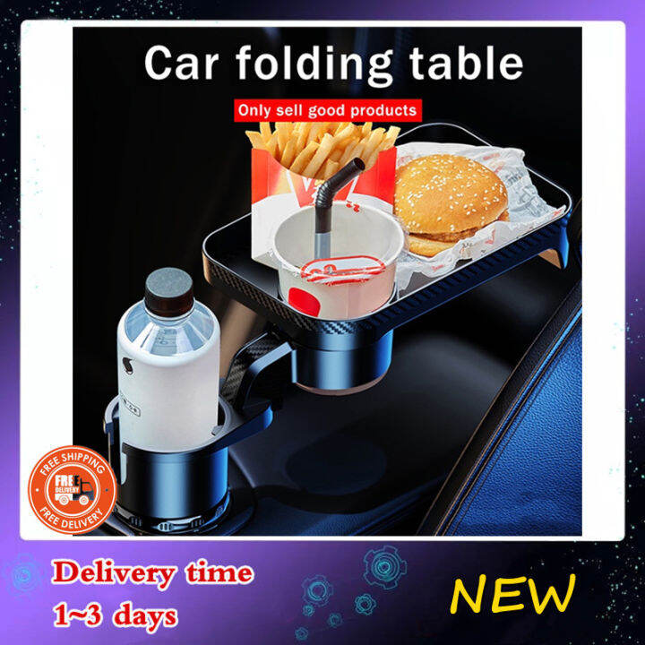 NEVIS Portable Car Cup Holder Attachable Meal Tray Expanded Table Desk ...