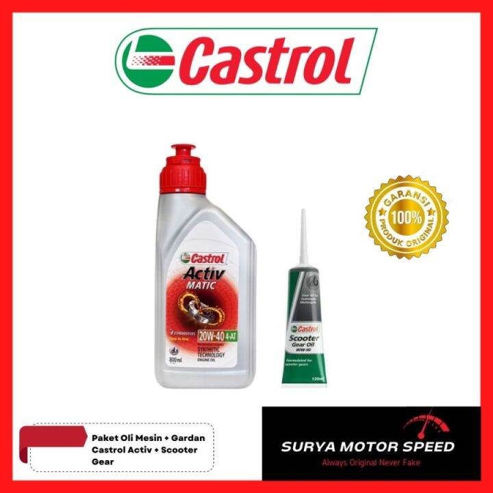 Paket Oli Mesin Motor Matic Gardan Castrol Active 20W50 + Gardan ...