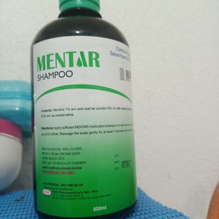 Mentar Shampoo (500ml)~Indications Control of dandruff, seborrhoea and ...