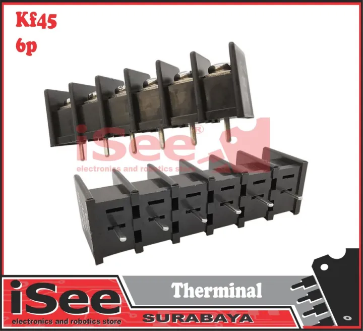Terminal Block Hitam 6P PCB 6 P KF45 6 Pin KF 45 baut Berkualitas ...