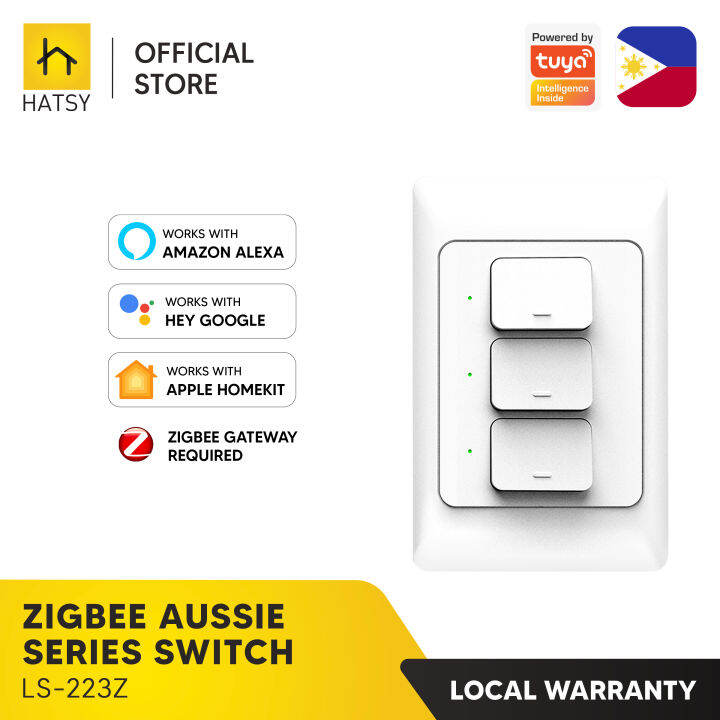 HATSY - 3 Gang Zigbee Mechanical Switch, No Neutral Wire Required ...
