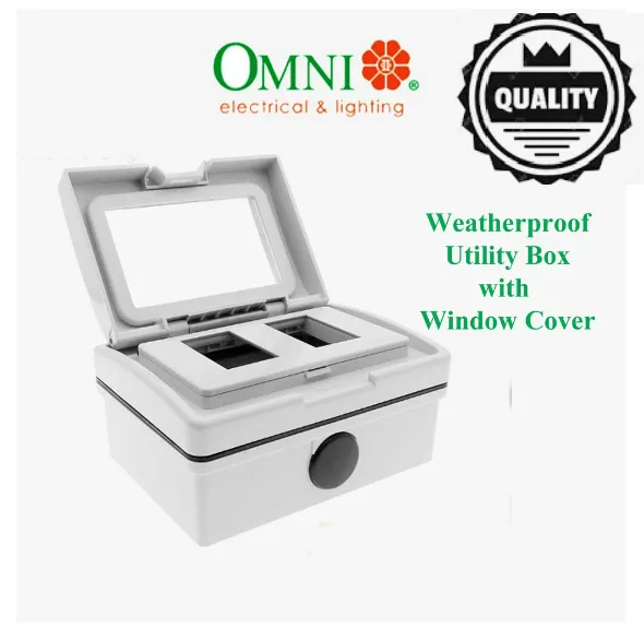 Omni Weatherproof Utility Box with Window Cover 2 Gang WPU-001 Outlet ...