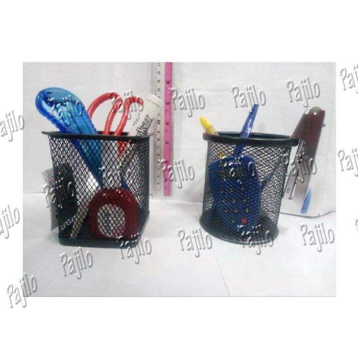 Tempat Pulpen Meja Alat Tulis Organizer Besi Jaring Keranjang Bulat ...