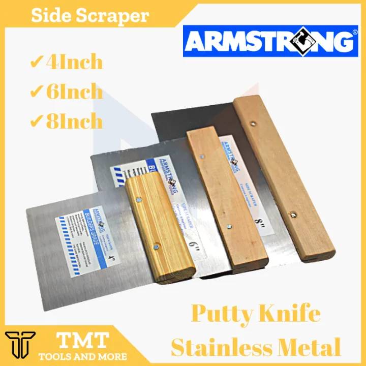 ARMSTRONG Side Scraper Putty Knife Stainless Paleta Paint Scraper Wood ...