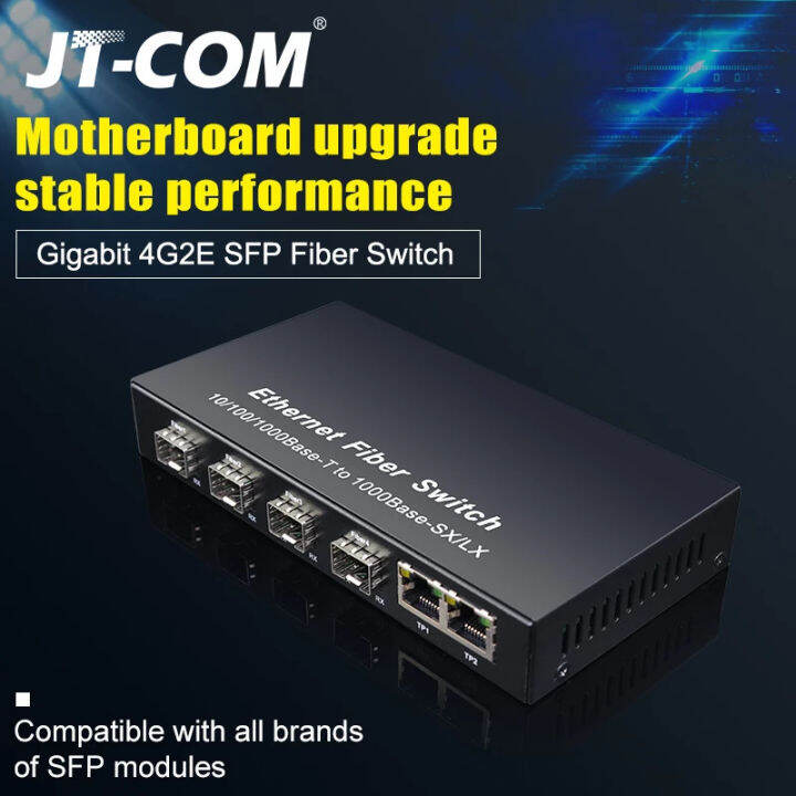 JT-COM Gigabit Ethernet SFP Fiber Switch 1000Mbps Optical Media ...