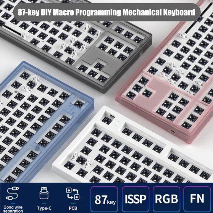RGB LED Mechanical Keyboard For Flesports MK870 Programmable Hot ...