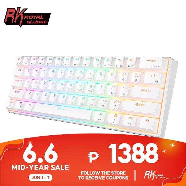 Royal Kludge RK61 Bluetooth 3.0 And USB C 2.4G Tri Mode RGB Backlit Mechanical Keyboard Rk61 ...