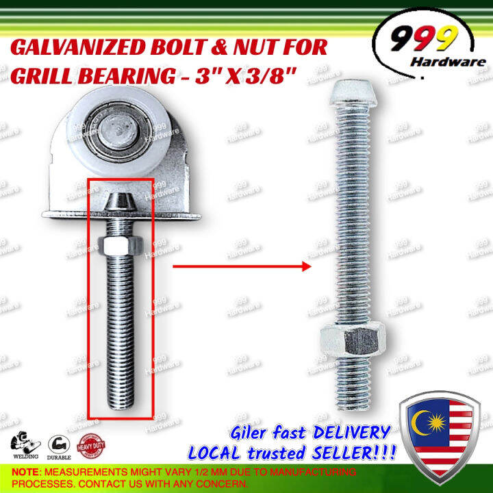 999 PAGAR GRILL SCREW 3/8" x 3" 吊门螺丝 / L-BEARING / SINGLE BEARING ...