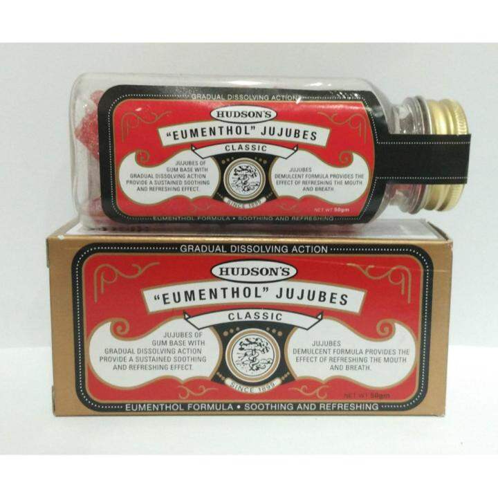 HUDSON'S EUMENTHOL JUJUBES - CLASSIC 50G / Hudson Jujubes | Lazada