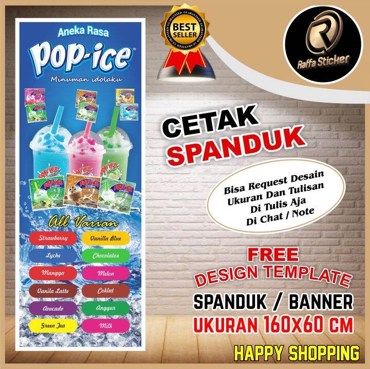 Spanduk Banner Aneka Rasa Pop Ice Size. 60x160 Cm Bisa Cod | Lazada ...