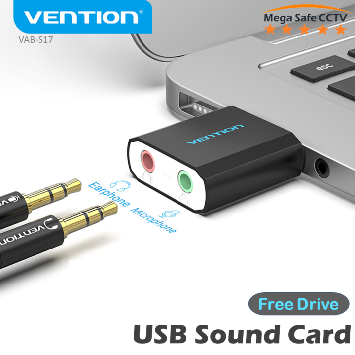 Vention USB External Sound Card Black Metal Type Connect To The ...