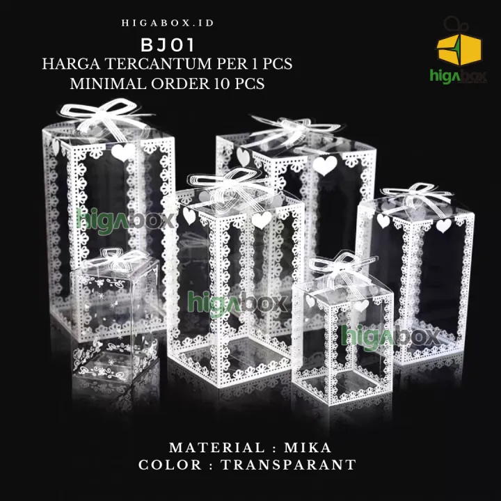 Box Candy Mika Transparan, Kotak Permen & Coklat Pita Transparan ...