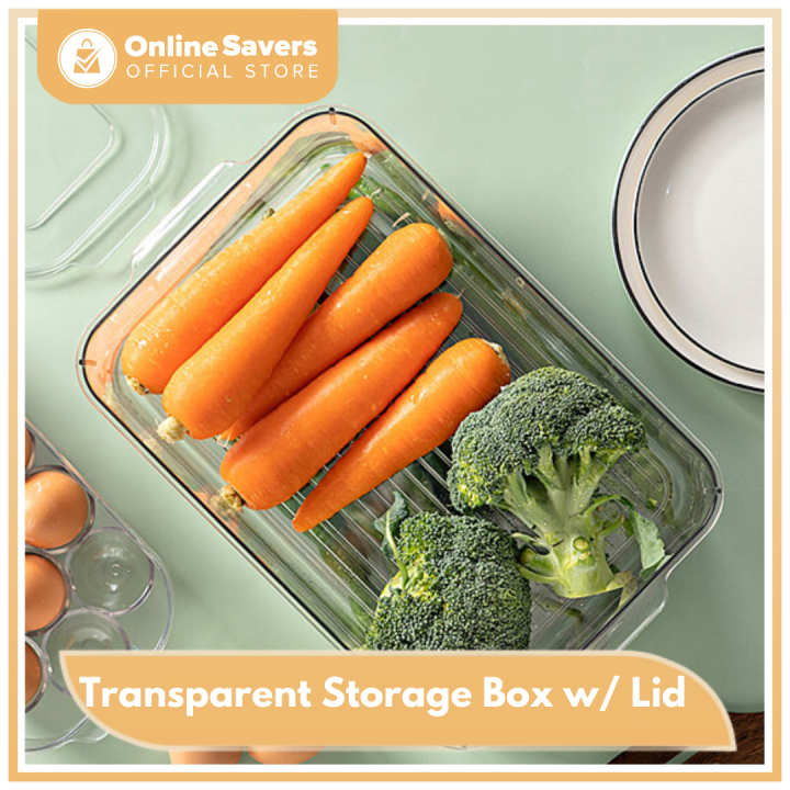 Onlinesavers TRANSPARENT STORAGE BOX W/ LID 4L, 5L Food Keeper With ...