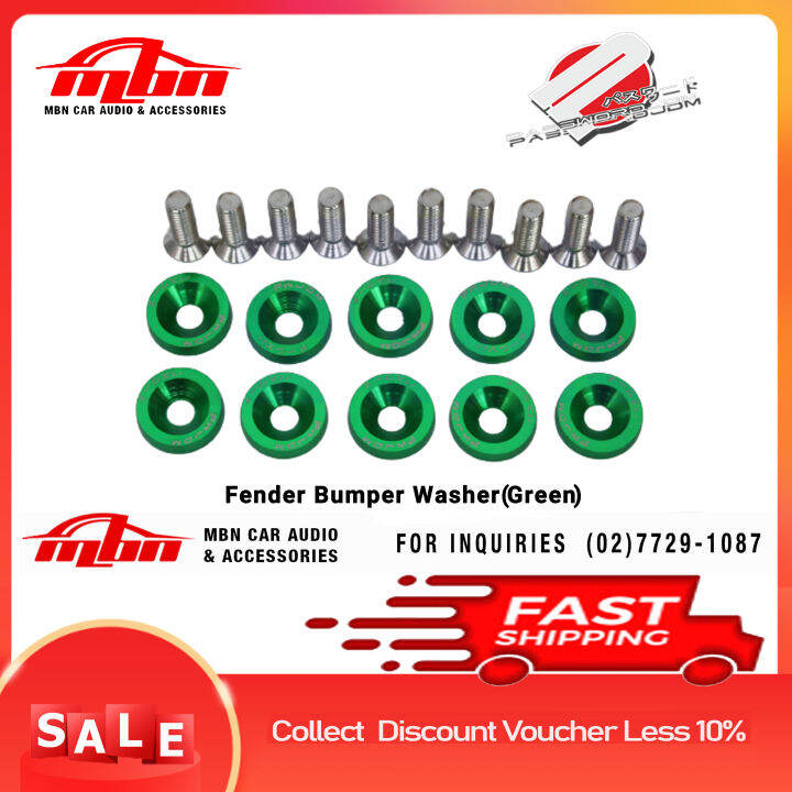 JDM PASSWORD FENDER BUMPER WASHER (BLUE/SILVER/GREEN) | Lazada PH