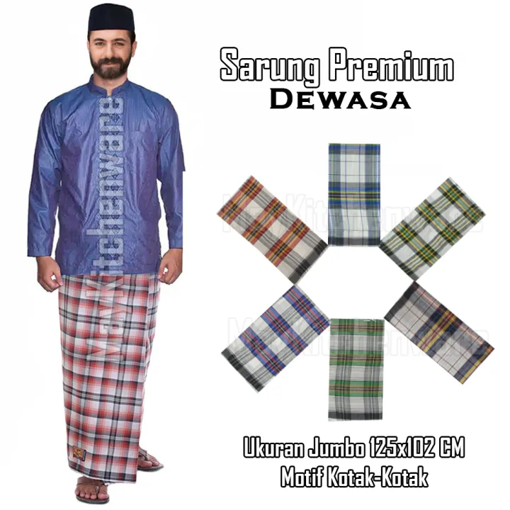 Sarung Sholat Pria Dewasa Motif Kotak Premium Murah Laki Laki Kain ...