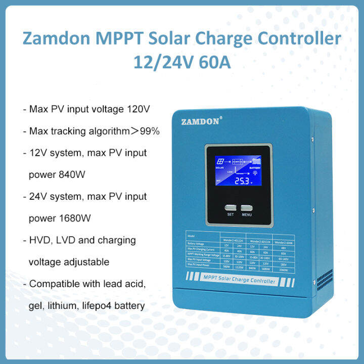 Zamdon MPPT Solar Charge Controller 60A 12V24V | Lazada PH