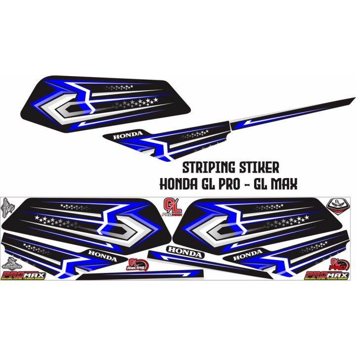 VARIASI DECAL STIKER STRIPING VARIASI MOTOR HONDA GL PRO GL MAX VARIASI ...