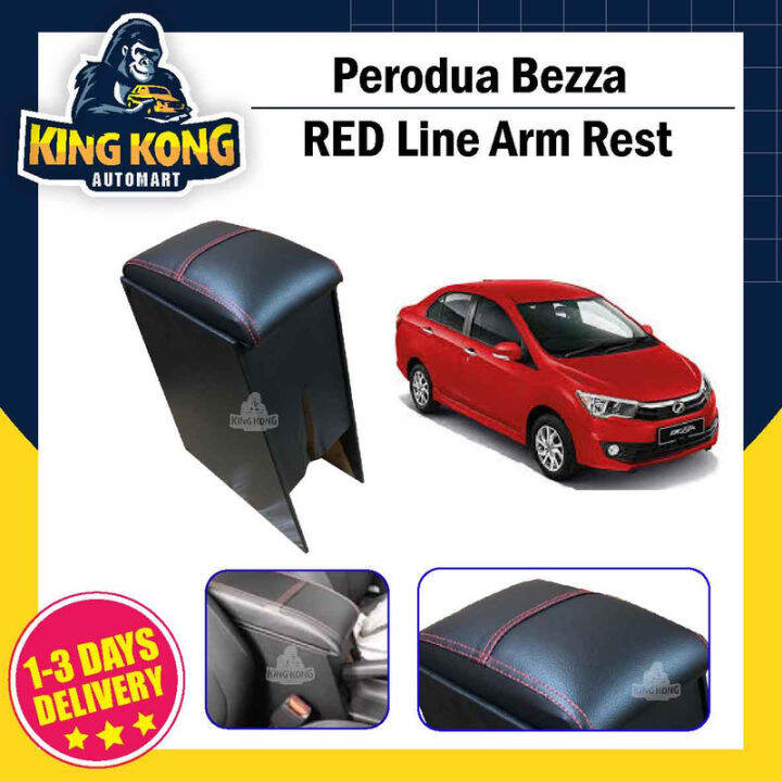 Perodua Bezza PVC Red Line Arm Rest | Lazada