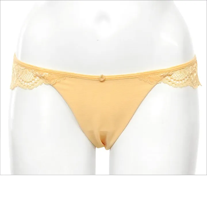 Annebra กางเกงใน ผ้าลูกไม้ ทรงบิกีนี่ Bikini Panty รุ่น AU3-826 สีเหลือง | Lazada.co.th