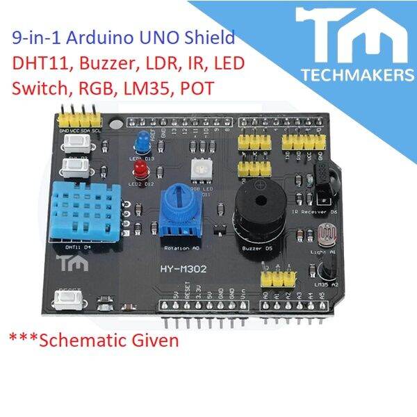 9 In 1 Arduino Uno Sheild Also Work For Mega Multi Function Expansion Shield Learning Kit