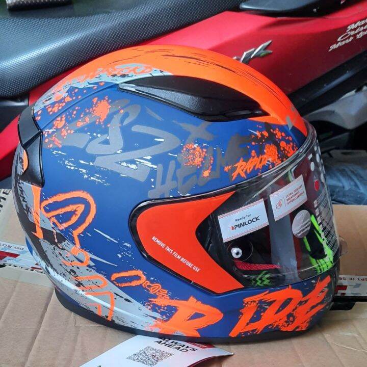 Ls2 ff353 rapid naughty blue/orange w/ silver lens (icc/bps ready ...