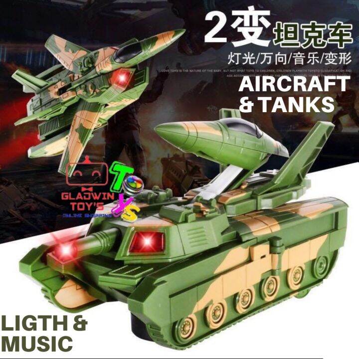 MAINAN ARMY TANK 2 IN 1 AIRCRAFT DAN TANKS COMBAT TANK BERUBAH MENJADI ...