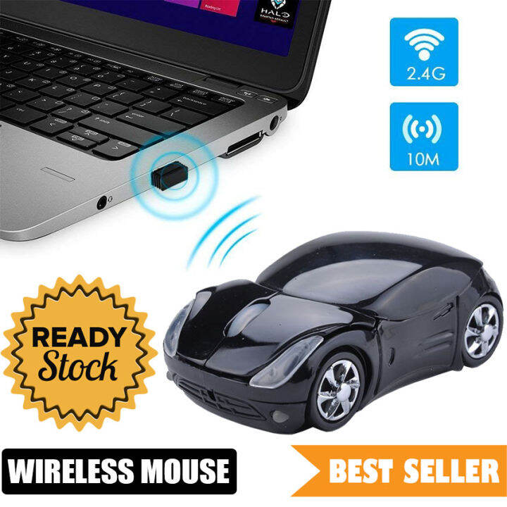 Ferrari Wireless Optical Mouse Bentuk Mobil High Accuracy USB Port ...
