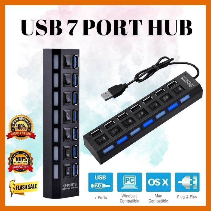 Original Usb 7 Port Hub With On / Off Switchusb Plug-in 7-port Hub ...