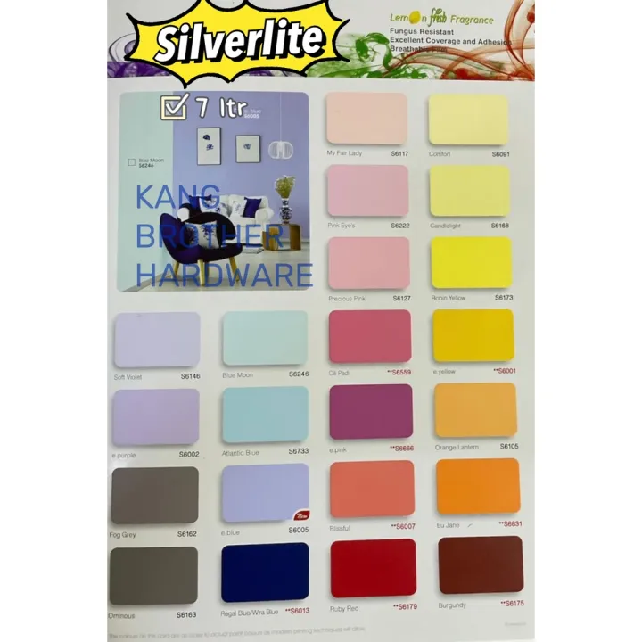 7 Liter SANCORA Silverlite Wall Emulsion Paint / Wall Ceiling Paint (Color) | Lazada