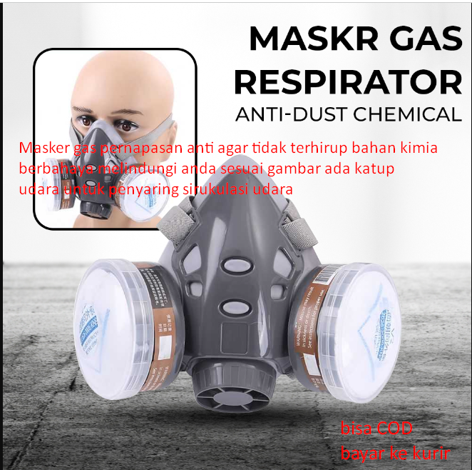 Masker gas pernapasan anti agar tidak terhirup bahan kimia berbahaya ...
