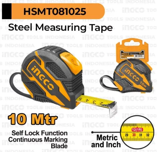 Meteran 10M INGCO HSMT081025 10 M Steel Measuring Tape Alat Ukur Tukang ...