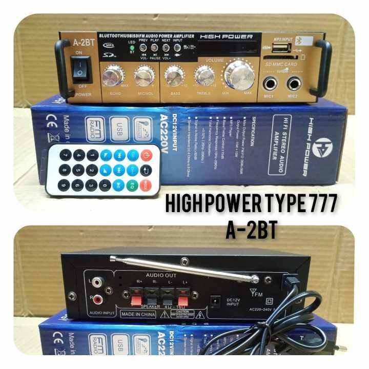 AMPLIFIER MINI HIGH POWER TYPE 777 A-2BT BLUETOOTH AMPLIFIER | Lazada ...