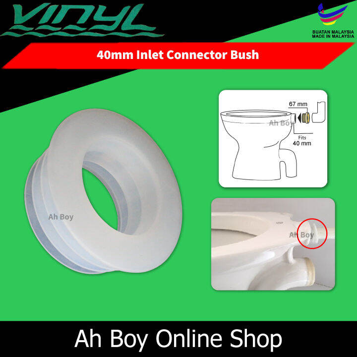 Vinyl 40mm White PVC Flush Pipe Inlet Connector Bush For Toilet Cistern ...
