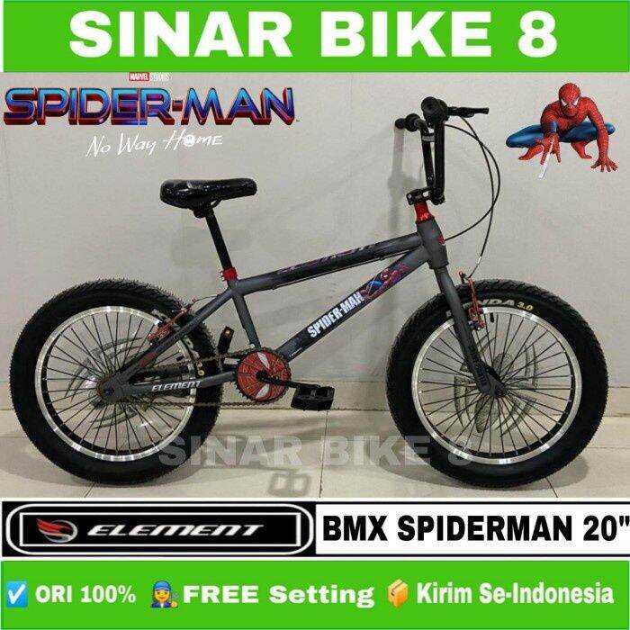 Sepeda Anak Laki Ukuran 20 Inch BMX ELEMENT SPIDERMAN Ban Jumbo 3.0 ...