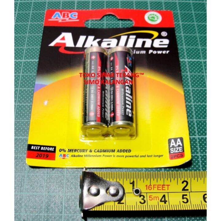 Baterai ABC ALKALINE AA 1.5V LR06 2 PC I Batre Battery Alkalin Hitam ...